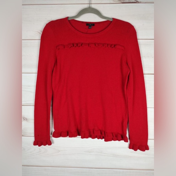 Talbots | Sweaters | Talbots Sp Sweater Womans Solid Red Pullover Long ...